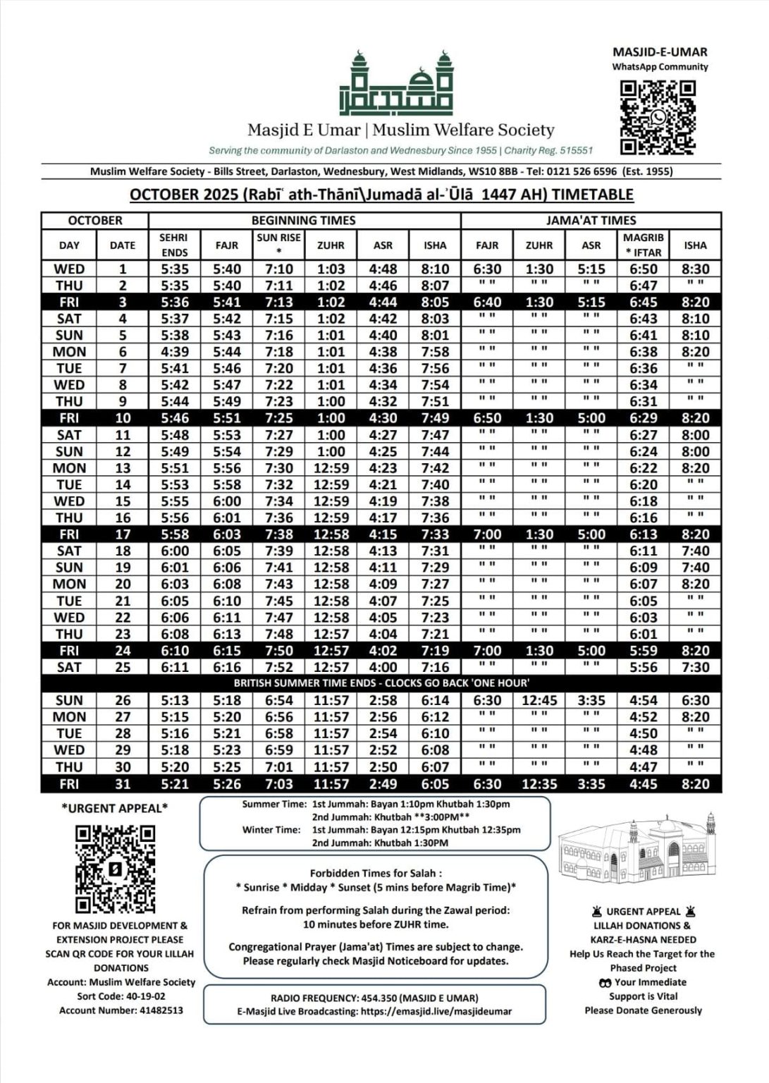 Masjid-E-Umar – Walsall